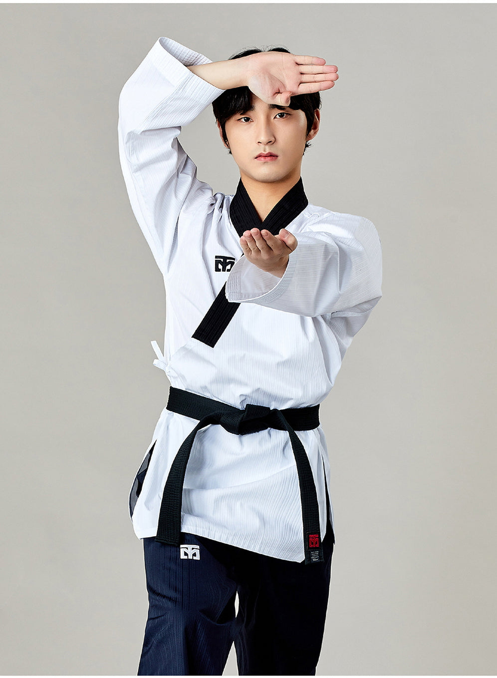 MOOTO TAEBEK 2 BLACK NECK UNIFORM — Taekwondo Power
